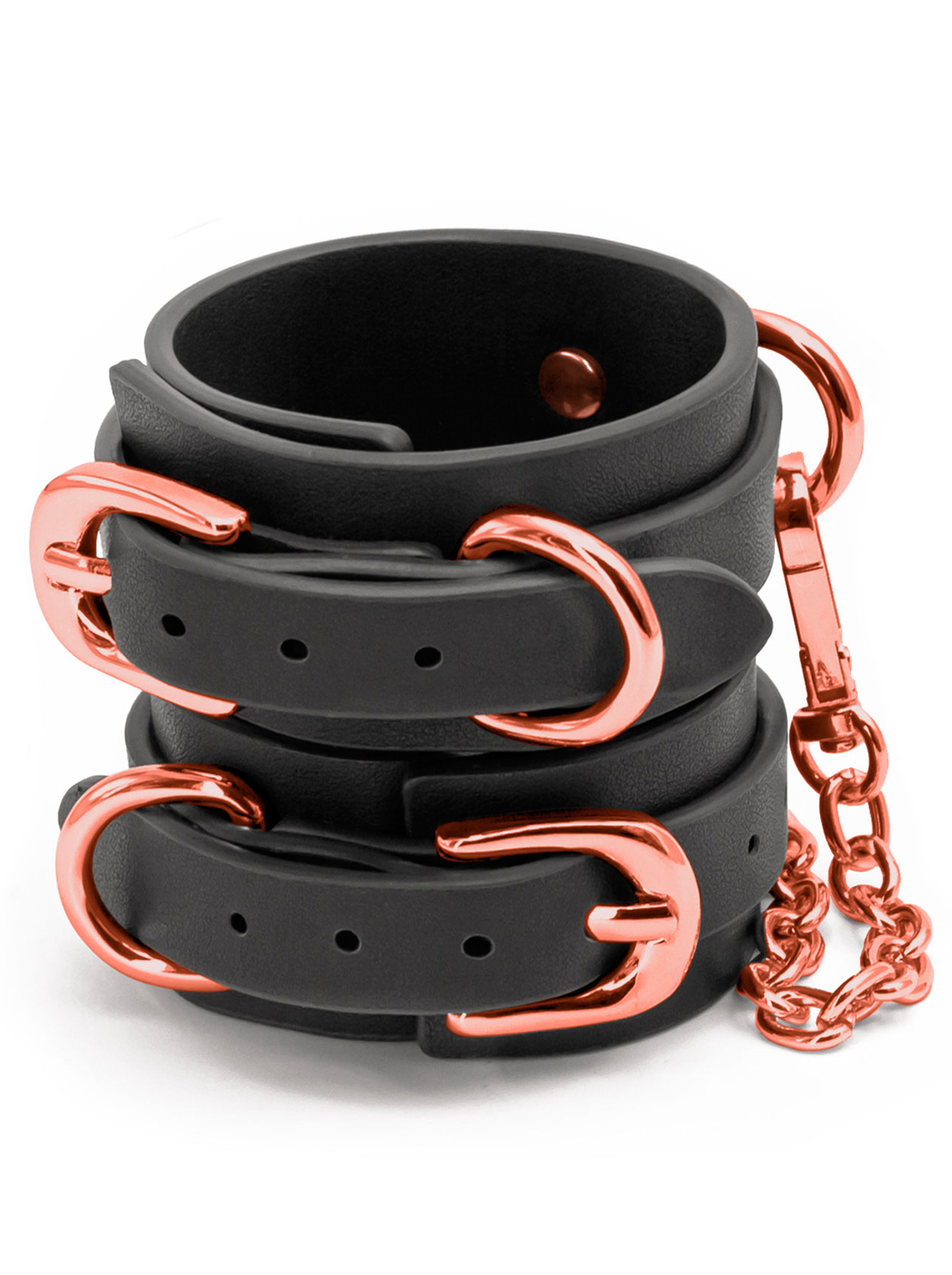Wrist Cuffs - Black & Rose Gold